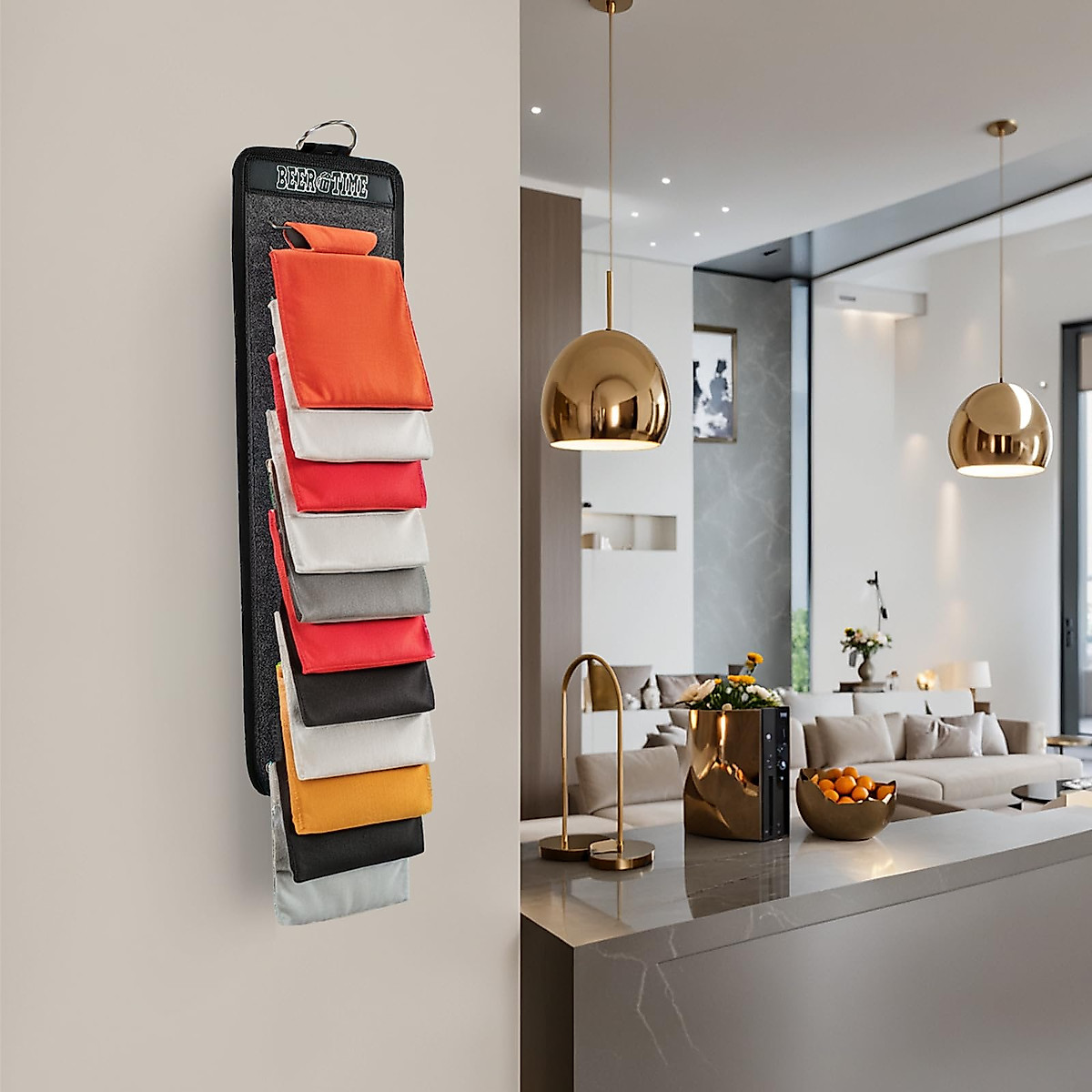 AVMDOM Cooler Holder, Can Cooler Organizer Wall Mount for Easy Display and Access, Hang Up to 22 Coolers, Beer Can Sleeves Holders Cooler Storage, Can Cooler Dispenser for Home, Beer Gift for Men