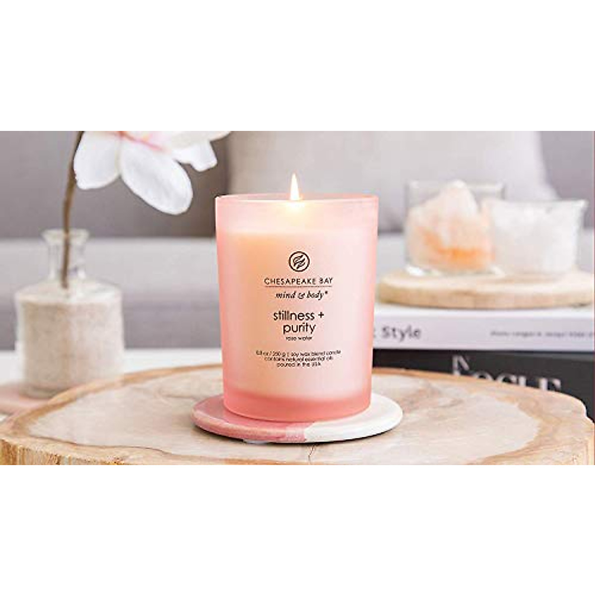 Chesapeake Bay Candle Scented Candles, Stillness + Purity (Rose Water), Medium (2-Pack), 2 Count