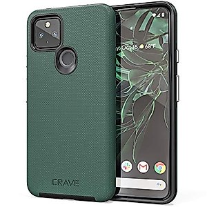 Crave Pixel 4a 5G Case, Dual Guard Protection Series Case for Google Pixel 4a (5G) - Forest Green