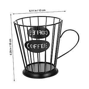 SHOWERORO Storage Basket Fruit Serving Basket Capsule Holder Coffee Station Organizer Coffee Storage Cup Metal Wire Cup Coffee Holder Basket Metal Wire Mug Counter Wire Basket Iron Office