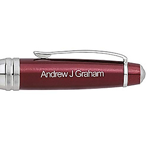 Dayspring Pens Cross Pen | Engraved/Personalized Cross Bailey Red Lacquer Ballpoint Gift Pen - Chrome Trim AT0452-8. Custom Engraving Included.