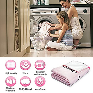 Ivarunner Eyelash Blanket Pink Heart and Girls Lash Throw Blanket, Sublimation Blanket Pink Lashes for Lash Bed Couch Sofa Home Decor, Best Friend Blankets for Girls or Women Birthday Gifts 60"x 50"