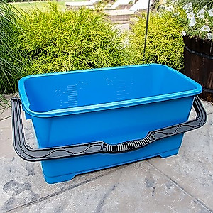 Unger Professional 6 Gallon Heavy Duty Bucket – Large Cleaning Bucket, Comfort-Grip Handle, 2 Pour Spouts, Portable Cleaning Supplies, Plastic Mop Bucket for Floor, Window & Household Cleaning