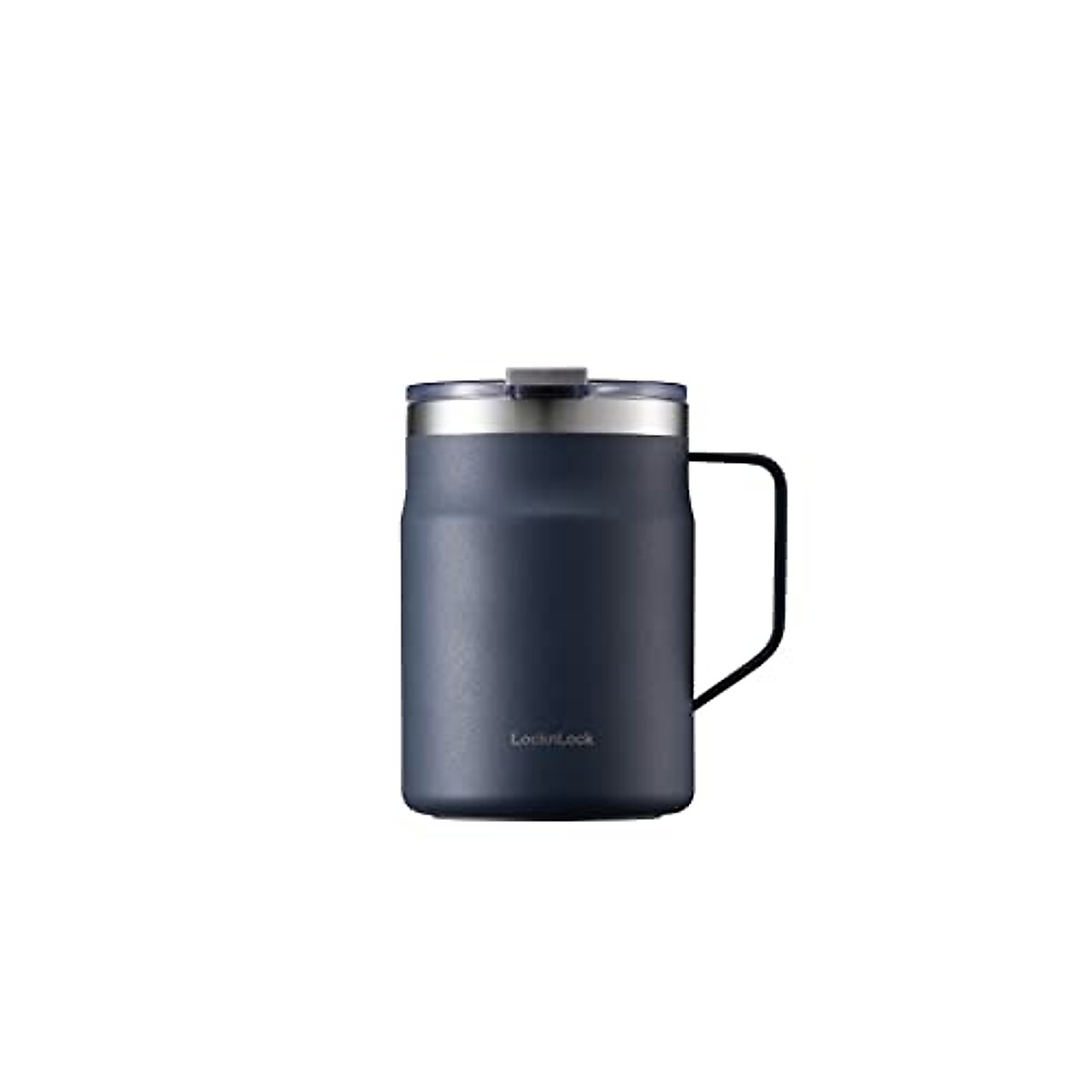 LocknLock Stainless Steel Double Wall Insulated with Handle, Lid, 16 oz, Navy Metro Mug, 1 Count (Pack of 1)