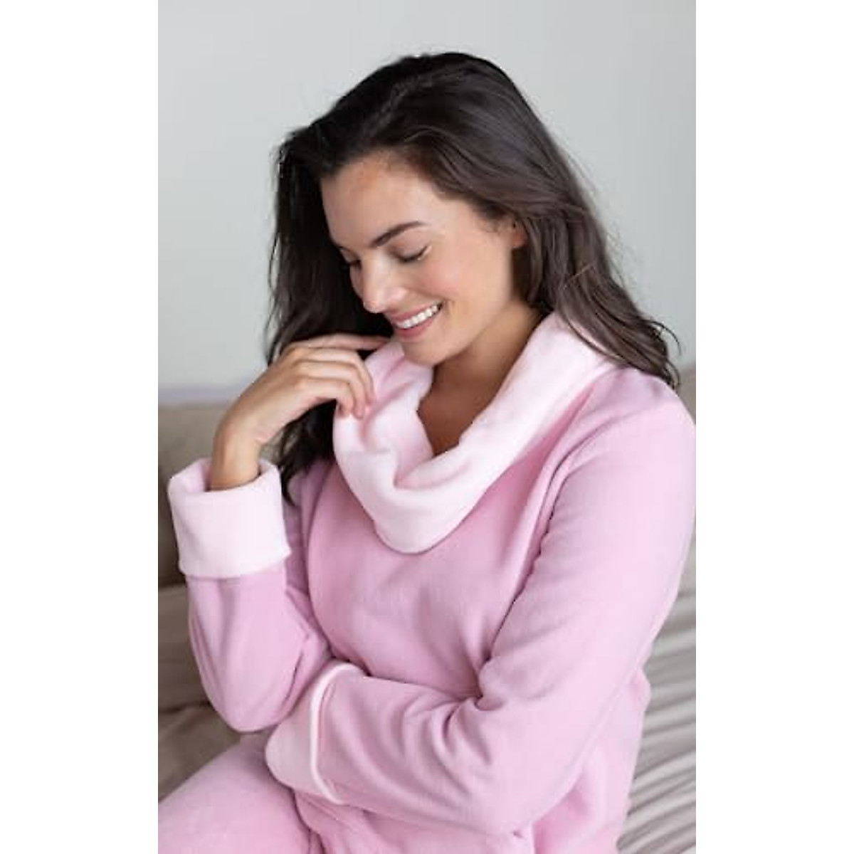 PajamaGram Women's Pajamas Super Soft - Fleece Pajamas Women, Pink, S, 4-6