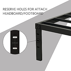 Wulanos King Size Bed Frame with Steel Slats Support, Sturdy and Durable, No Box Spring Needed, 16 Inch High 3500lbs Heavy Duty Metal Platform Frames with Storage, Noise-Free, Black