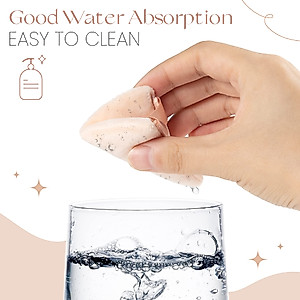 MOTZU 6 Pieces Powder Puff for Face , Cotton Velour Triangle Makeup Puff for Setting, Contouring, Under Eyes, and Corners, 2.76-inch Normal Size, with Strap, Beauty Tool