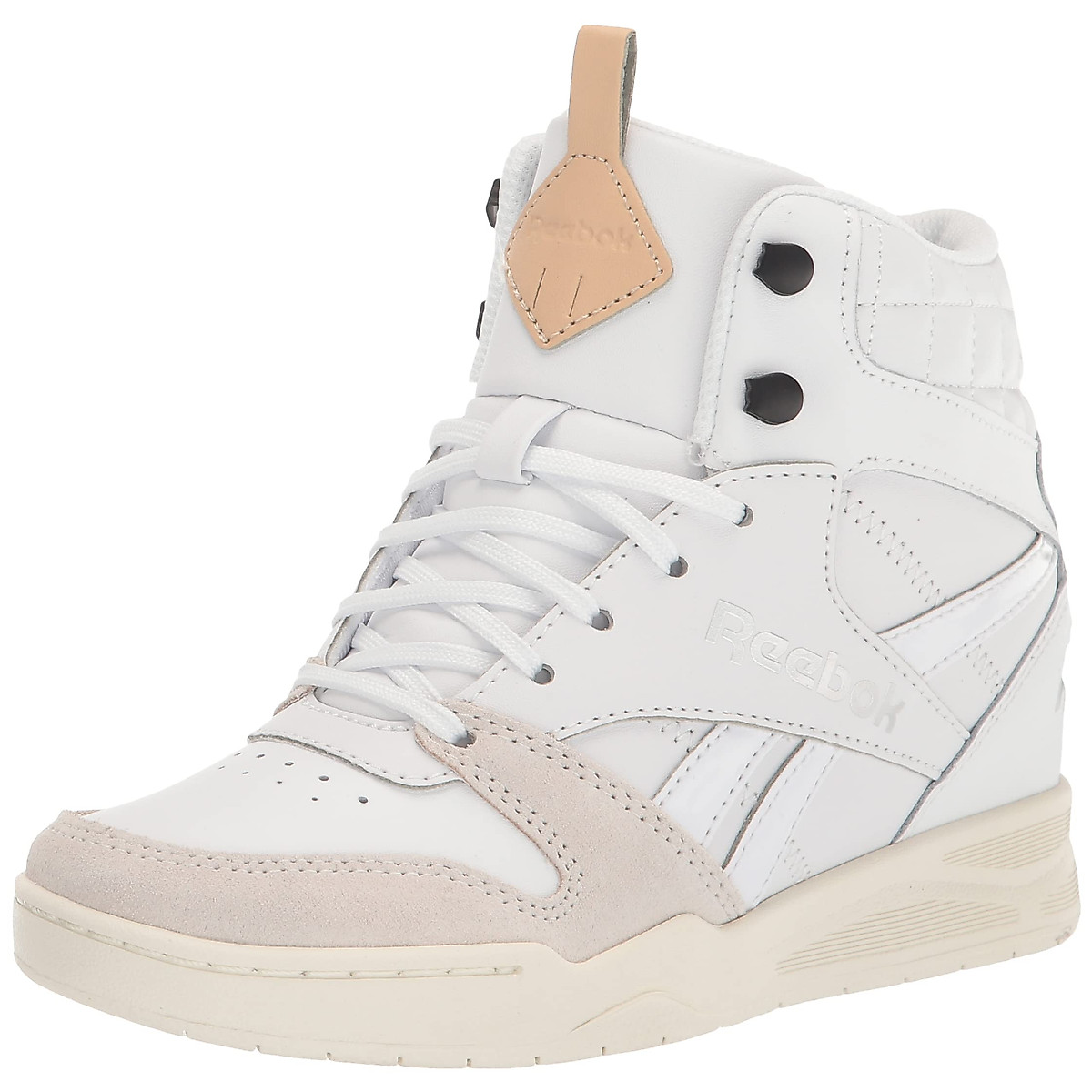 Reebok Women's BB4500 Hi High Top Basketball Shoe, Wedge Heel/White/Chalk/Sahara, 10