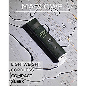 MARLOWE. No. 145 Body Hair Trimmer for Men, Forest Black, Lightweight Waterproof Personal Groomer, Ceramic Blades, Adjustable Comb Lengths & Rechargeable Battery for Head to Toe Male Grooming