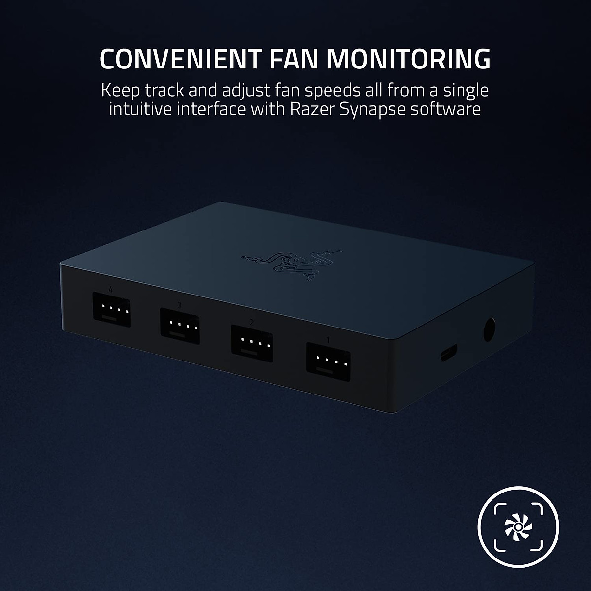 Razer PWM PC Fan Controller: Connects Up to 8 Fans - Custom Fan Curve Profiles - Convenient Fan Monitoring - Thin Profile