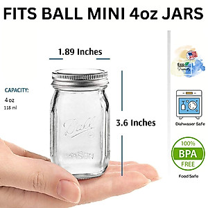 Mini Mason Jar Spice Lid Pack - Set of 12 White Polypropylene Plastic Mason Jar Lids, 48mm BPA-Free Plastic Lids for Mason Jars, Spice Jar Lid Set Made in the USA, Non-Rusting Jar Lids for Spices