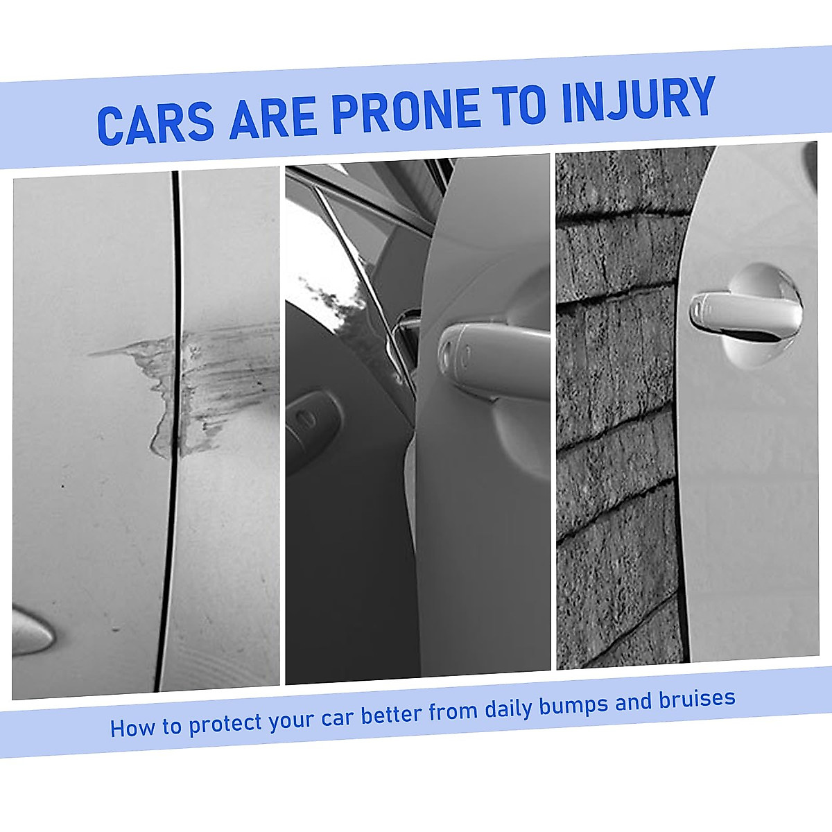 Jawmoy 4 PCS Car Door Anti-Collision Strip, Rearview Anti-Impact Sticker, Door Protection Decorative Covers, Universal Car Side Door Edge Protector (Black)