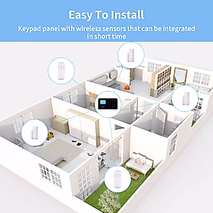 Burglar Alarm System for Home, DIY 4G WiFi Wireless Security Alarm Kit with GSM and Free APP