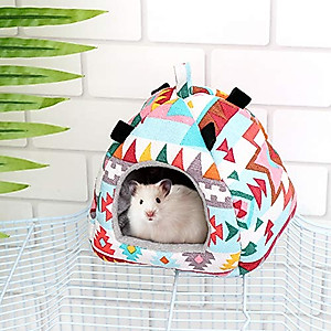 POPETPOP Carafes Warm Hamster Hideout House Cages - Cute Small Pet Animals Bed House - Winter Warm Hanging Cage Cave Bed for Guinea Pigs, Squirrels, Ferrets, Hedgehogs, Chinchilla Hamster Accessories