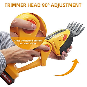 2 in 1 Hedge Trimmer, Cordless Grass Shear & Shrub Trimmer Electric 24V Handheld Weed Grass Cutter with 2×1.5Ah Rechargeable Battery for Garden, Lawn, Gardening Tools