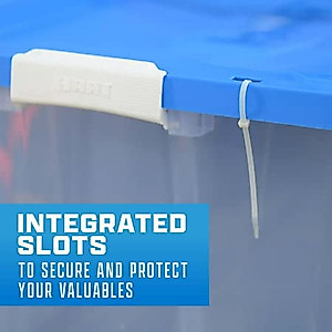 Infityle 200 Quart Latching Rolling Plastic Storage Bin Container, Clear, Set of 2