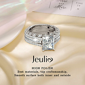 Jeulia Diamond Band Rings for Women CZ Sterling Silver Interchangeable Ring Sets with Stones Wedding Engagement Anniversary Promise Bridal Ring Sets (8.5)