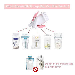 Breastmilk Storage Bag Adapters for Medela Harmony Pump, with Universal Extended Tube to Pump into All Breastmilk Storage Bags, BPA Free Material, 2 Pack