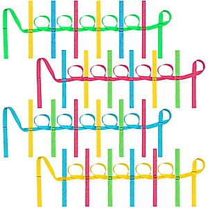 4 Pack Children's Walking Ropes Colorful Walking Rope for Toddlers Outdoor Safety Rope with 12 Handles for Preschool Daycare School, up to 12 Children 2 Teachers