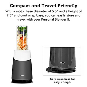 Tribest PB-410GY-A Personal Blender for Shakes and Smoothies with Portable Blender Cups, Gray