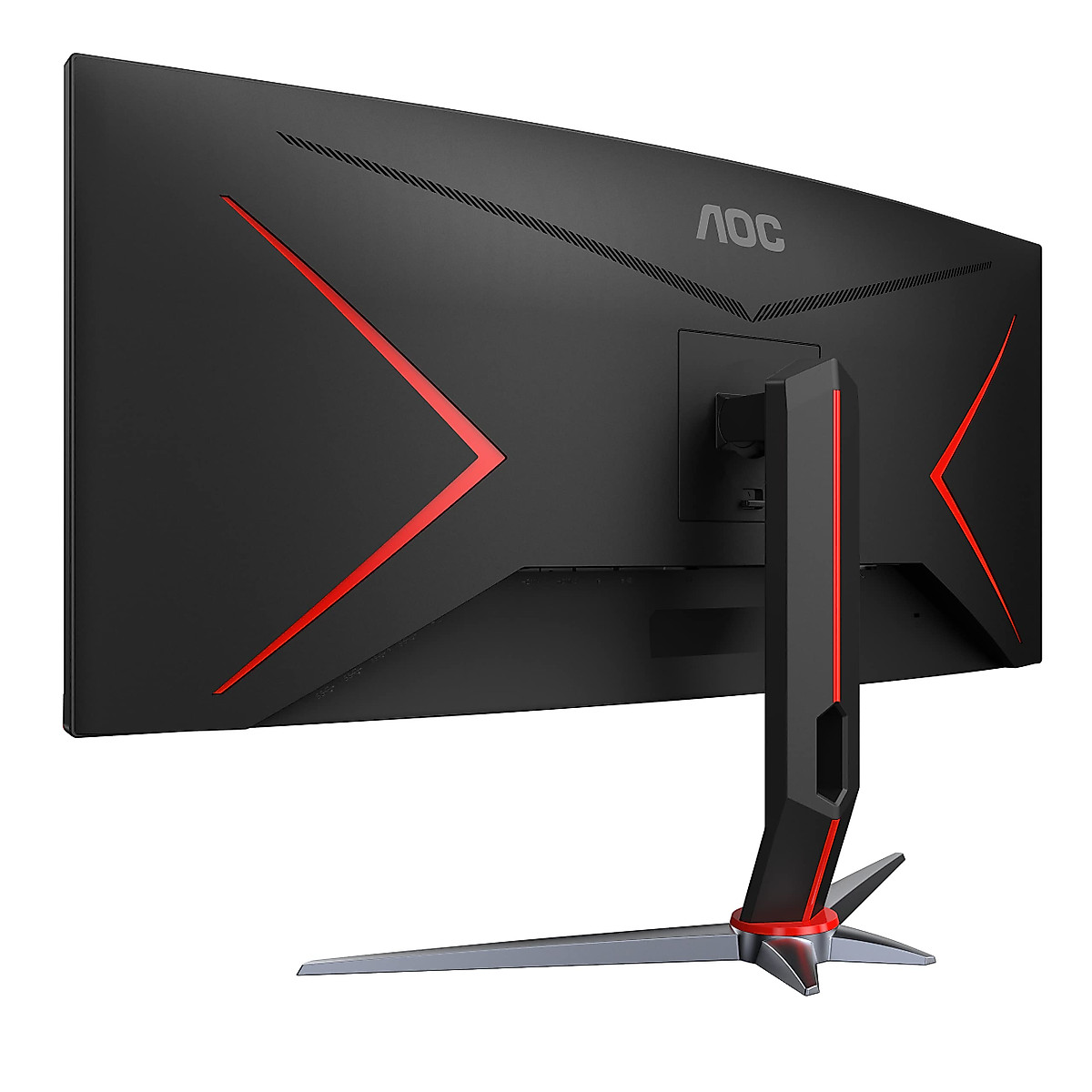 AOC CU34G2X 34" Curved Frameless Immersive Gaming Monitor, UltraWide QHD 3440x1440, VA Panel, 1ms 144Hz Adaptive-Sync, Height Adjustable, 3-Yr Zero Dead Pixels, Black/Red