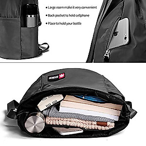 ZOORON Waterproof Drawstring Gym Backpack Bag for Men & Women, Sport Gym Sack Mini Travel Daypack