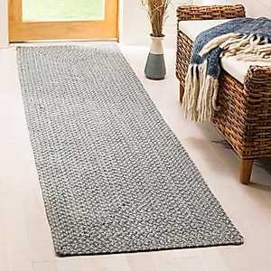 SAFAVIEH Braided Collection 2'3" x 8' Multi BRD170A Handmade Country Cottage Reversible Cotton Runner Rug
