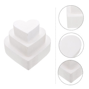 jojofuny 6 Pcs Bubble Cake Polystyrene Cake Mould Cake for Practice Wedding Cake Heart Decor Rounds Cake Dummies Birthday Decorating Cake Chocolate White Foam Decoration Fake