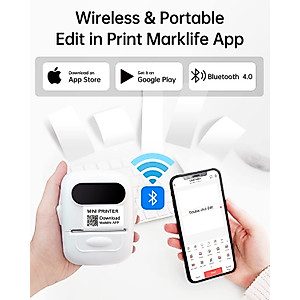 Label Maker Machine with Tape P50 - 2 Inch Portable Barcode Label Printer, Bluetooth Label Stickers Machine for Clothing, Jewelry, Retail, Address, Barcode, QR Code, Home, Office