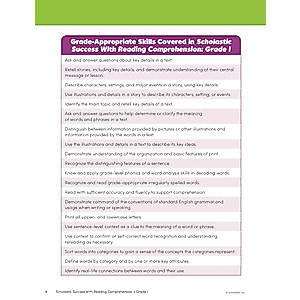 Scholastic Success with Reading Comprehension Grade 1 Workbook (Scholastic, Grade 1)