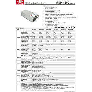 MW Mean Well RSP-1500-27 27V 56A 1512W Single Output with PFC Function Power Supply