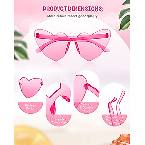 Chicpop 16 PCS Heart Sunglasses Heart Shaped Sunglasses Bulk Fun Sunglasses Party Decorations