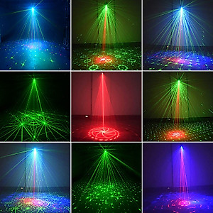 Laser Lights for Party - Laser Light Show Projector for Christmas Halloween, Disco Ball DJ Lights, Sound Activated Strobe Light Background Party Light Decor Glow Party Supplies