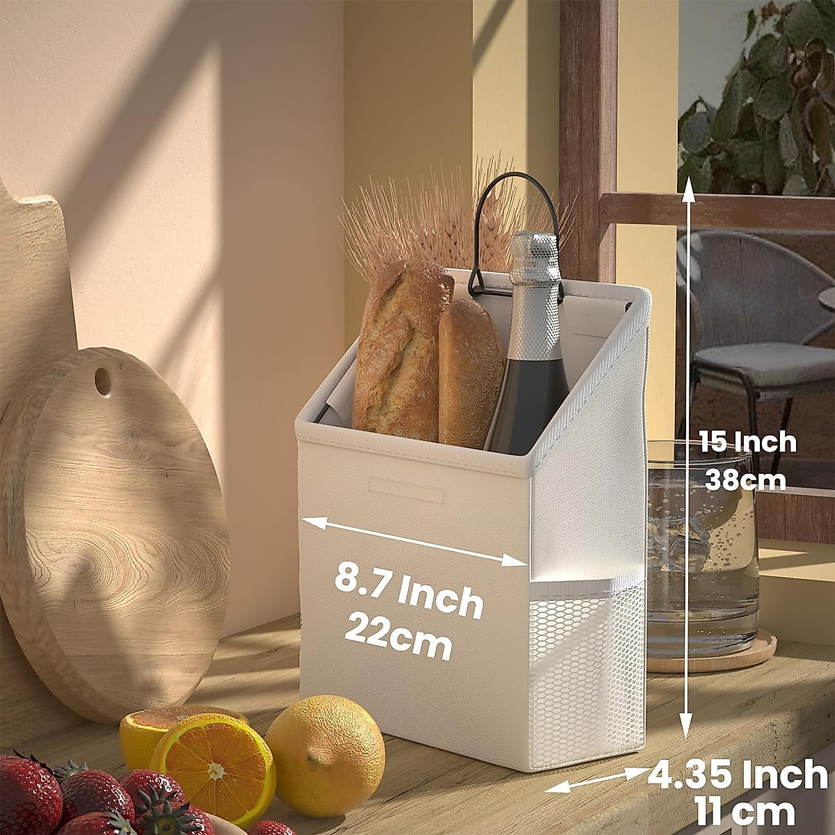 SESIIduo 2 Pack Wall Hanging Storage Bags with Sticky Hooks, Closet Hanging Organizer, Crease Resistant Oxford Fabric, Storage Bags for Bathroom Dorm Room