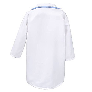 WICOT Kids Doctor Nurse Costume Kit White Lab Doctor Coat with Hat Stethoscope Toys Wooden Doctor Playset Kit Halloween Role Play Birthday Party Dress Up for Kids Toddlers Boys Girls 7-8 years