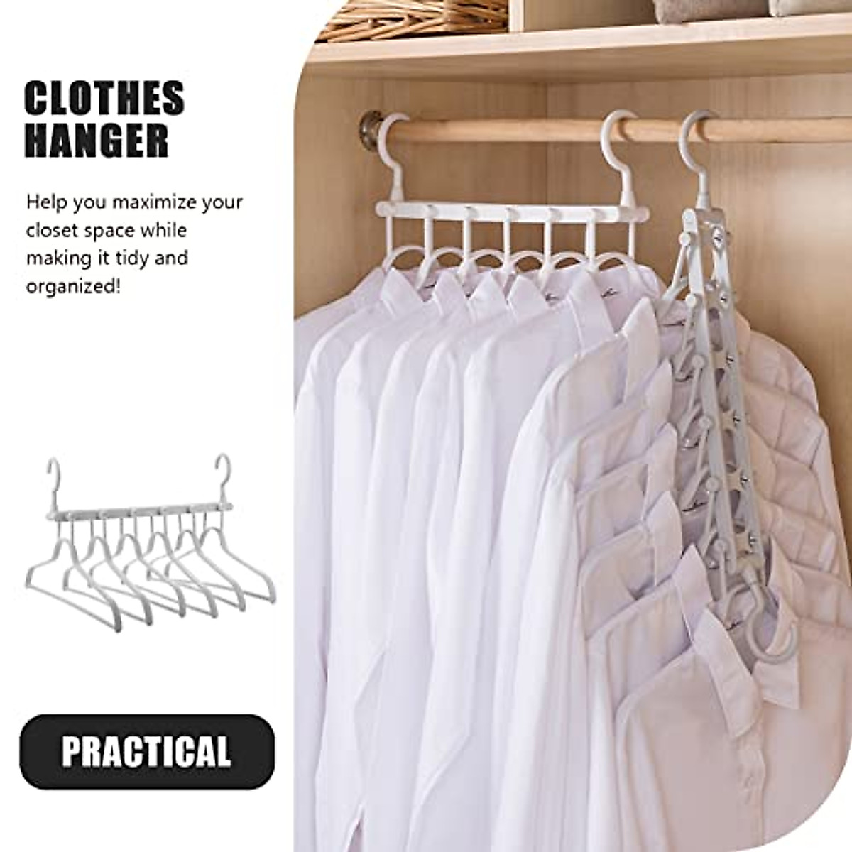 Tofficu Space Saver Hangers Hangers Space Saving Multifunctional Rotatable Plastic Clothes Rack Foldable Clothes Rack for Room Organization Hangers Space Saving