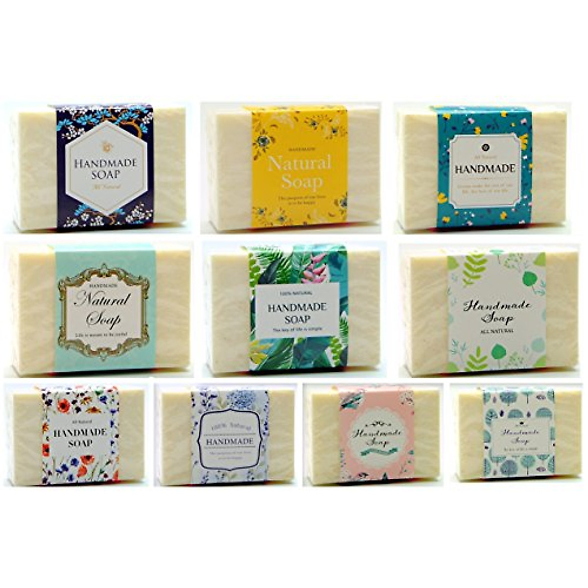 ZZYBIA Assorted Wrap Paper Tape for Homemade Soap Bar Vertical Style 50pcs