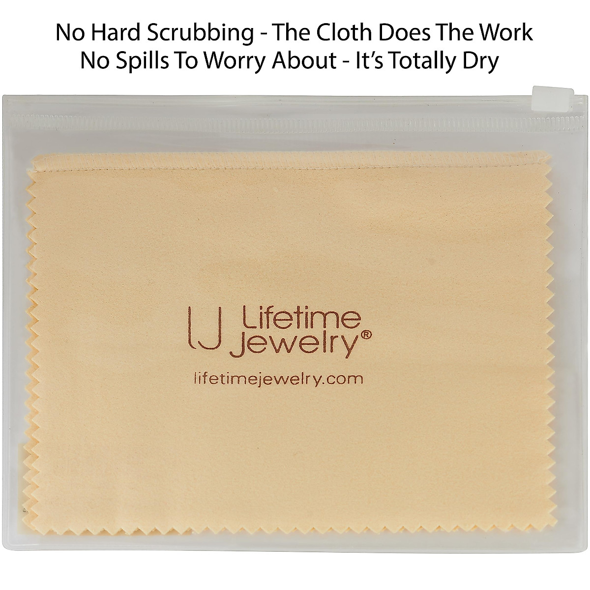 LIFETIME JEWELRY Polishing Cloth New and Improved Professional Cleaner for Gold or Rhodium Plated Jewelry Comes in Plastic Storage Pouch 5 x 6 Inches