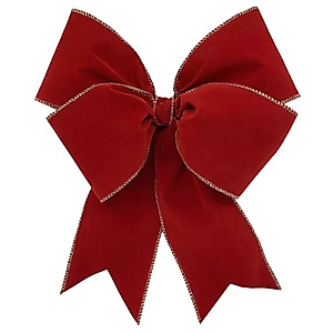 Morex Ribbon Flocked Wired Velvet Ribbon, 4 inch by 25 yards, Berry Red