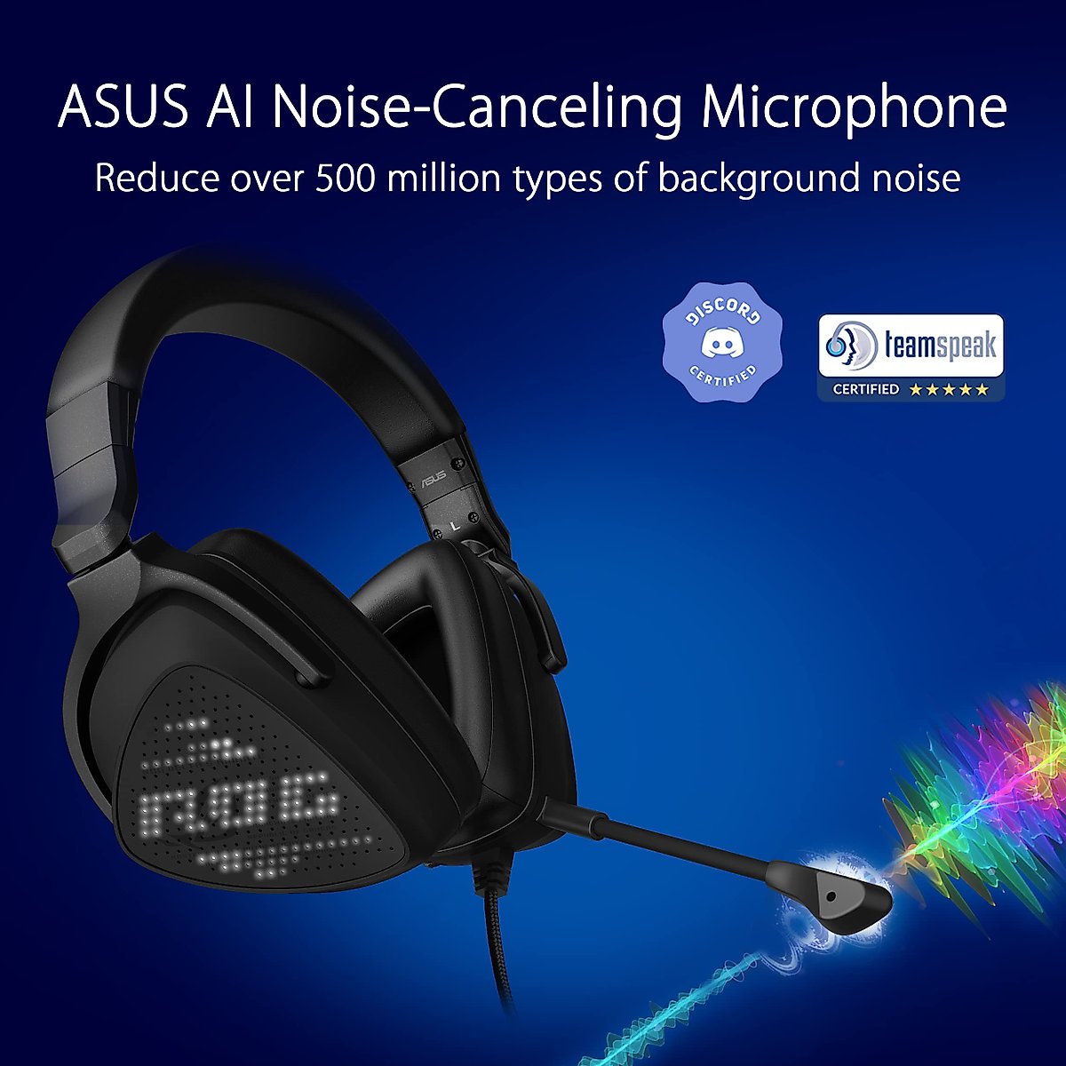 ASUS ROG Delta S Animate Gaming Headset | Customizable AniMe Matrix LED Display, AI Noise-Canceling Mic, Hi-Res ESS 9281 Quad DAC, Lightweight, USB-C, For PC, Mac, PS5, Switch and Mobile Devices,Black