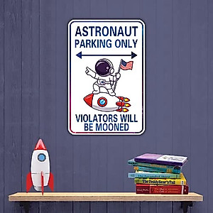 Astronaut Parking Only Sign Outer Space Themed Bedroom Decor Space Nursery Decor For Boys (931)