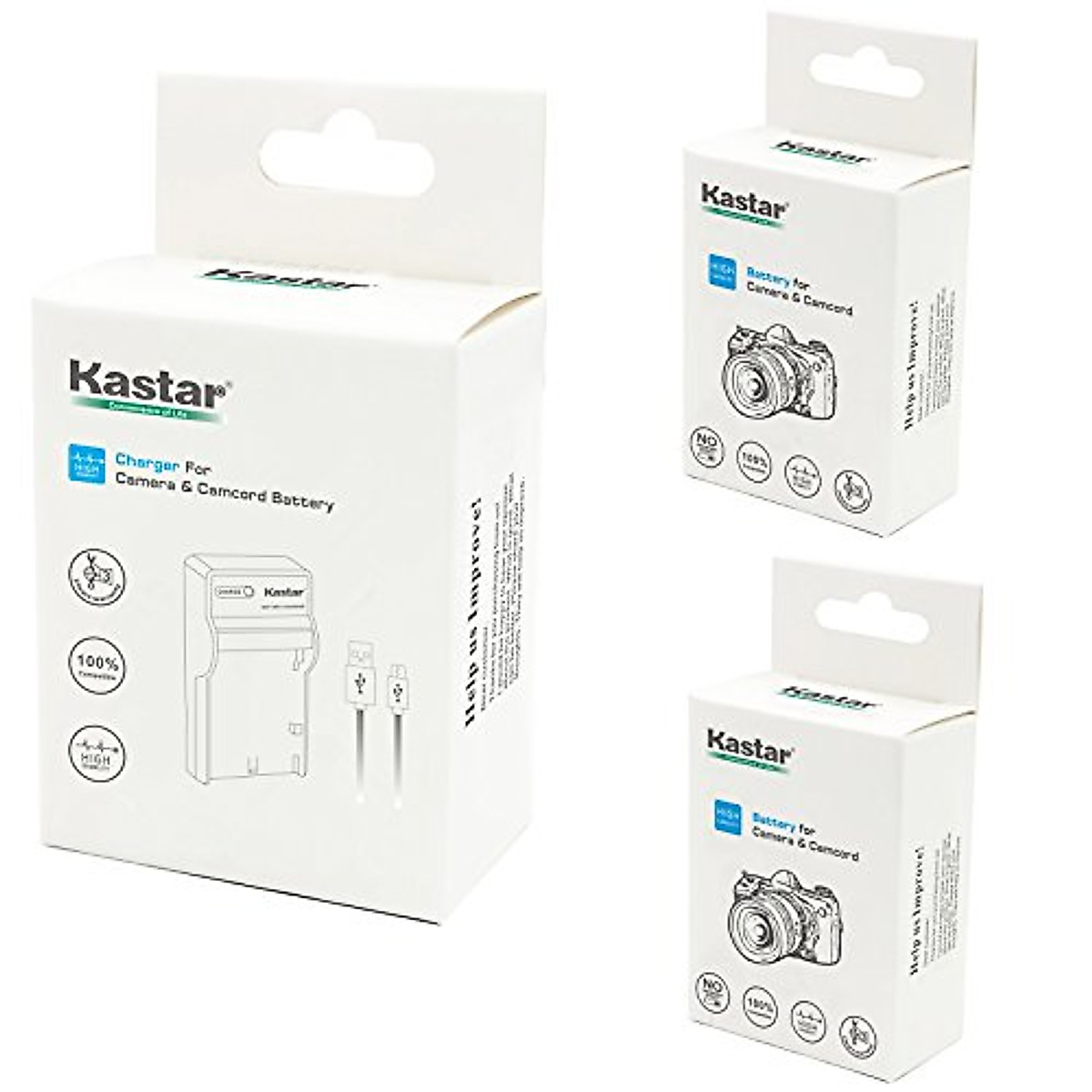 Kastar Battery (X2) & Slim USB Charger for JVC BN-VF808, BN-VF808U, BNVF808 and JVC Everio GZ-MG130 148 150 155 175 255 275 575 GZ-HD7 GR-D745 746 750 760 770 771 775 790 796 JVC MiniDV + More