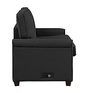 LifeStyle Solutions Convertible Sofa, Black