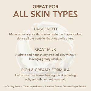 Dionis - Goat Milk Skincare Scented Lotion (8.5 oz) - Moisturize Dry Skin, Great For All Skin Types, Made in the USA - Cruelty-free and Paraben-free (Unscented)