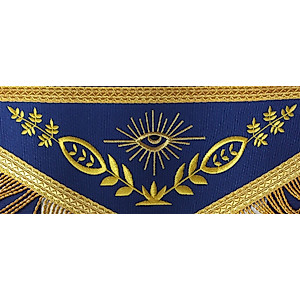 Zest4Canada Past Master Royal Blue Apron Gold Embroidered with Fringe