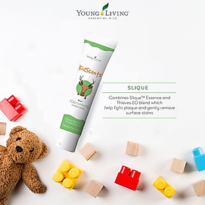 KidScents Slique Toothpaste by Young Living - 4 oz Tube - Gentle Dental Care for Kids - Premium Essential Oils - Citrus-Mint Flavor - Fights Plaque Removes Buildup and Stains - Fluoride and SLS Free