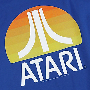 Popfunk Atari Video Game Retro Logo Vintage Gaming Console Longsleeve T Shirt & Stickers (Large) Royal Blue