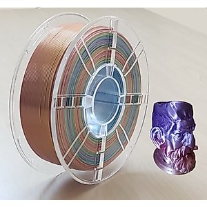 Maths Silk Rainbow Pla+ 3D Printer Filament 1.75mm (±0.02 mm), 1Kg/2.2lb, Vacuum Package for 3D Printer & 3D Pen- Rainbow
