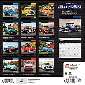 Classic Chevy Pickups OFFICIAL | 2023 12 x 24 Inch Monthly Square Wall Calendar | Foil Stamped Cover | BrownTrout | Chevrolet Motor Truck