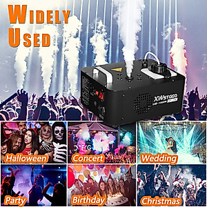 Vertical Fog Machine 1000W with 6 LED Lights and Wireless Remote Control for Stage Halloween Wedding DJ Parties